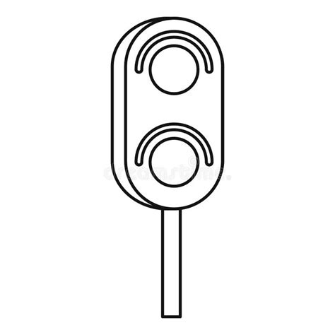 Semaphore Trafficlight Icon Outline Style Stock Vector Illustration Of Communication