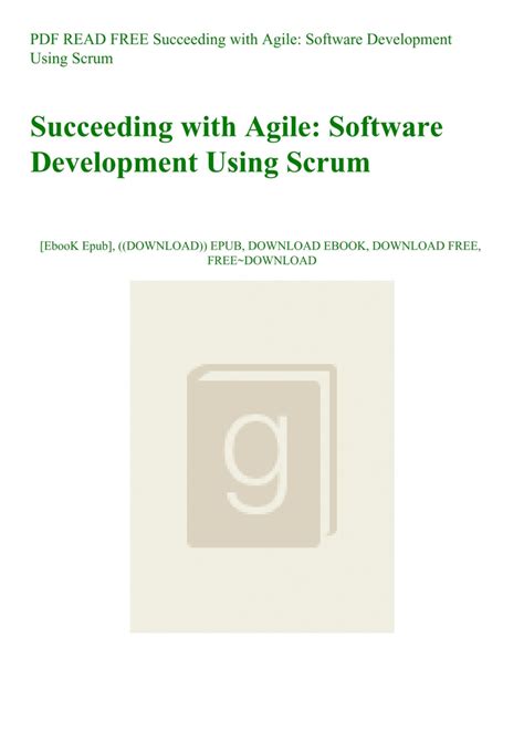 PDF READ FREE Succeeding With Agile Software Development Using Scrum READ