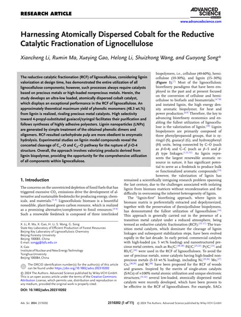 Pdf Harnessing Atomically Dispersed Cobalt For The Reductive