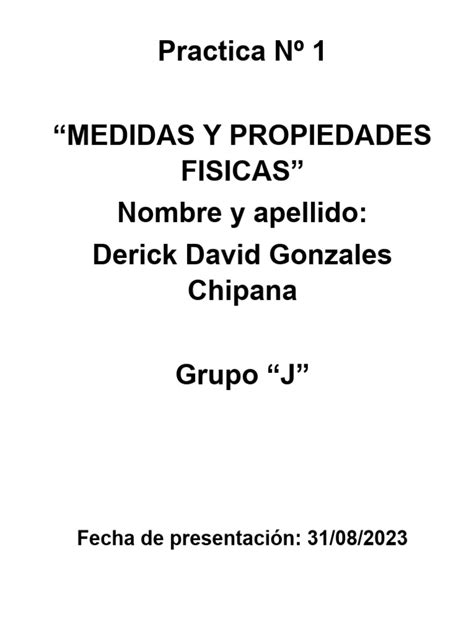 Informe Practica 1 Lab Qui Ulti Pdf