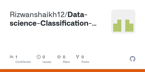 Github Rizwanshaikh12data Science Classification Model To Identify