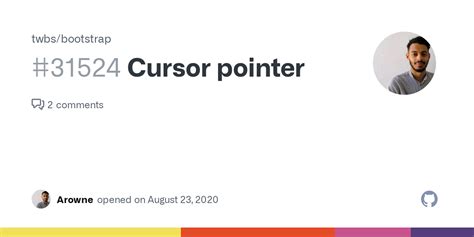 Cursor Pointer Issue Twbs Bootstrap GitHub