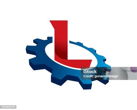 편지 L 템플릿 디자인 벡터 상징 개념 디자인 크리에이 티브 기호 아이콘 기어 기계 부분에 대한 스톡 벡터 아트 및 기타 이미지
