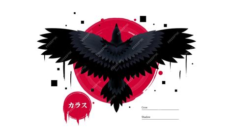 Premium Vector Flying Crow Vector Japanese Culture Design Abstract Design Crow Silhouette