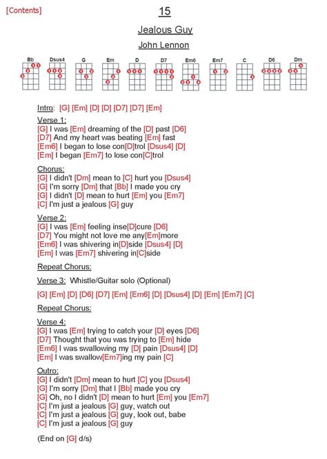 Jealous Guy Guitar Chords