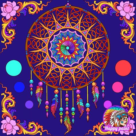 Colorful Dream Catcher Drawing