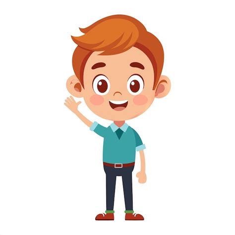 공중에서 손을 들고 있는 남자 의 만화 프리미엄 벡터