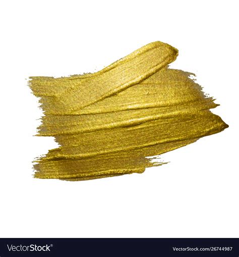 Gold Texture Paint Stain Hand Drawn Brush Stroke Vector Image