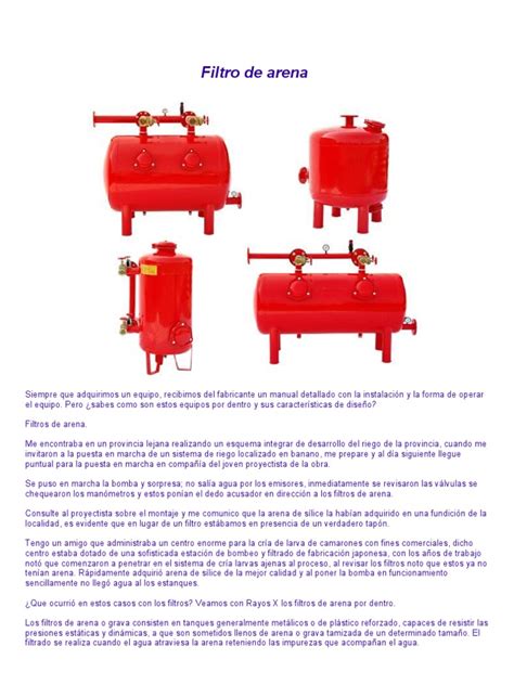 Filtro De Arena Pdf Filtración Agua