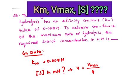 Calculation Of Km And Vmax From Substrate Concentration At Maria Gibbs Blog