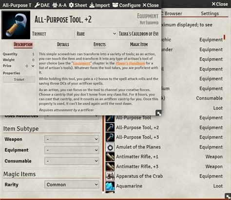 Item Search By Rarity · Issue 54 · League Of Foundry Developerscompendium Browser · Github