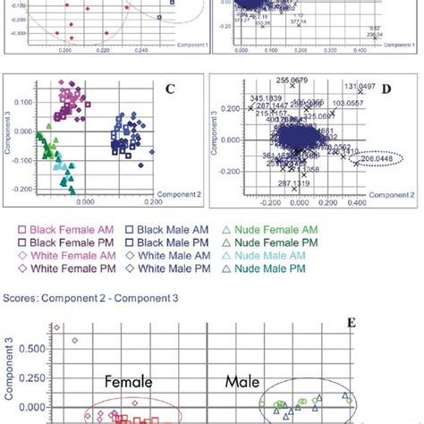 The Scores A And Loadings Plot B From The Pca Analysis Of The Lc Ms Download Scientific