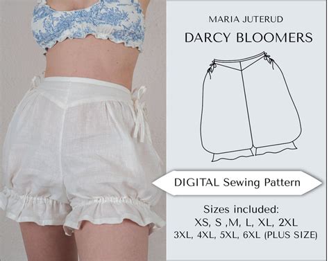 Darcy Bloomers Pdf Sewing Pattern Xs 6xl Standard And Plus Size