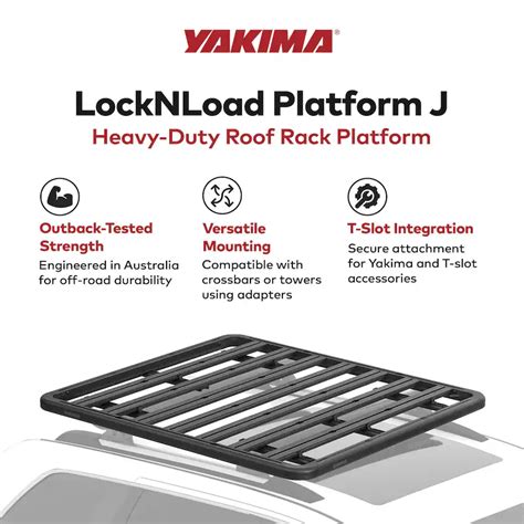 Yakima 76 By 65 Inch Locknload 3 Bar System Heavy Duty Roof Rack