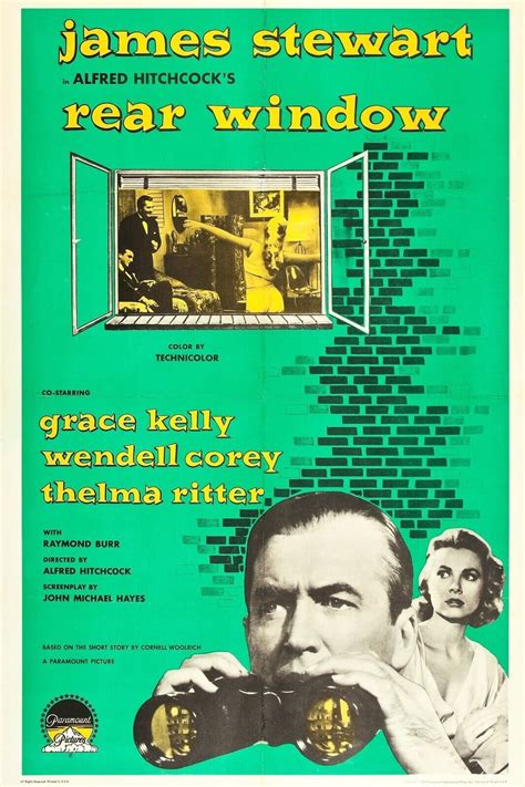 POSTER 1954 Rear Window Movie Poster James Stewart Grace Kelly Alfred Hitchcock🍿-12x18-UNFRAMED ...