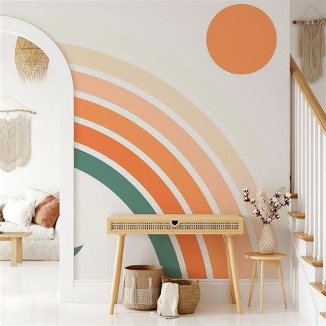 Sun And Moon Rainbow Wallpaper Happywall