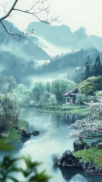 Premium Photo Misty Drizzle Rain And Spring Light