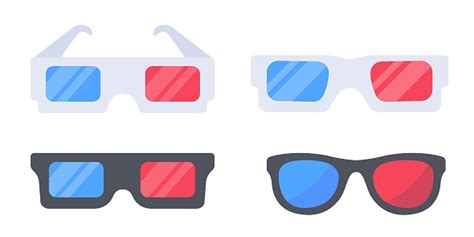 프리미엄 영화관에서 영화를 감상하기 위한 빨간색과 파란색 렌즈가 있는 3d 안경 안경에 대한 스톡 벡터 아트 및 기타 이미지 안경 입체 이미지 영화관 Istock