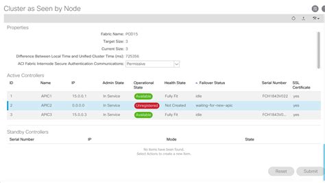 Configure Standby Apic Cisco