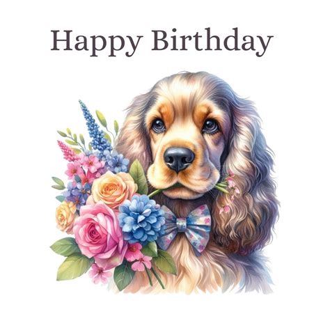 Birthday Clipart Cocker Spaniel Birthday Cute Dog Dog Lover Cute