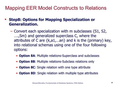 Er And Eer To Relational Mapping Ppt Databases Computer Software And Applications