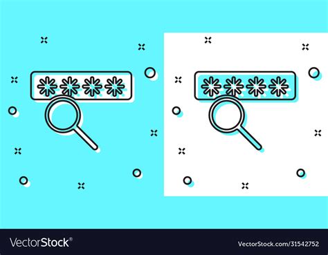 Black Line Password Protection And Safety Access Vector Image