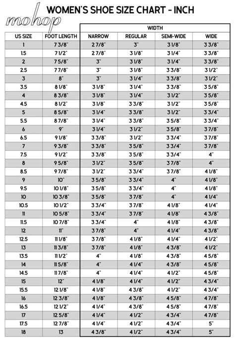 Size Shoe Conversion Chart