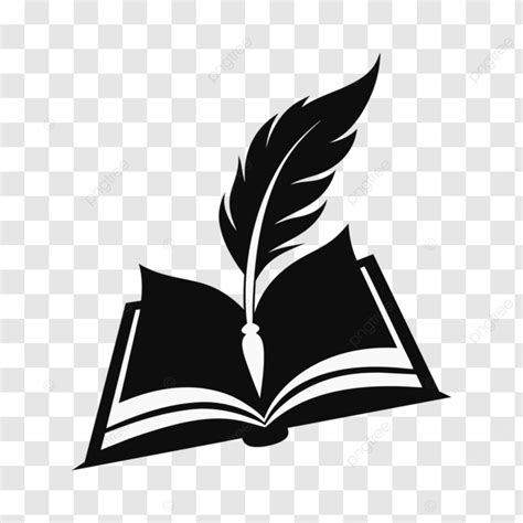 흰색 퀼펜이 있는 양식화된 검정 책 벡터 검은 책 퀼 펜 독서 Png 일러스트 및 벡터 에 대한 무료 다운로드 Pngtree
