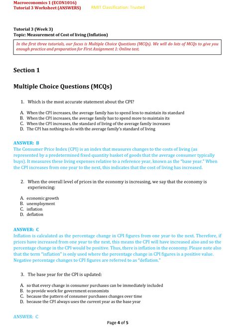 Tutorial Worksheet Week Answers Page Of Macroeconomics ECON Tutorial