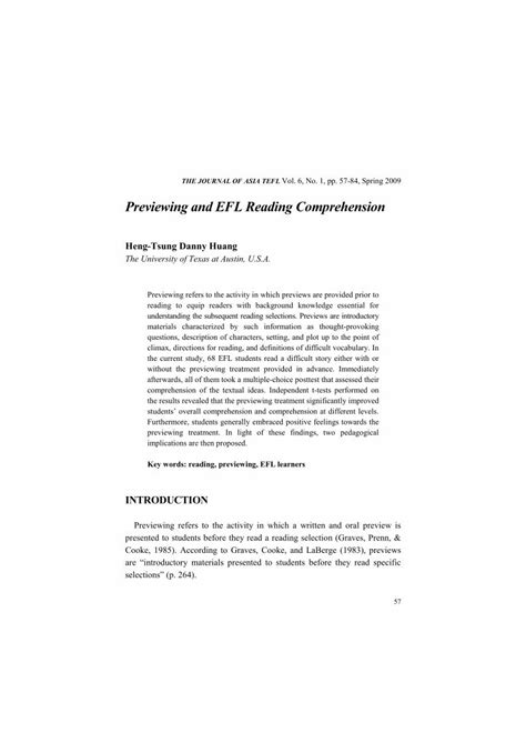 Pdf Previewing And Efl Reading Comprehension Dokumen Tips