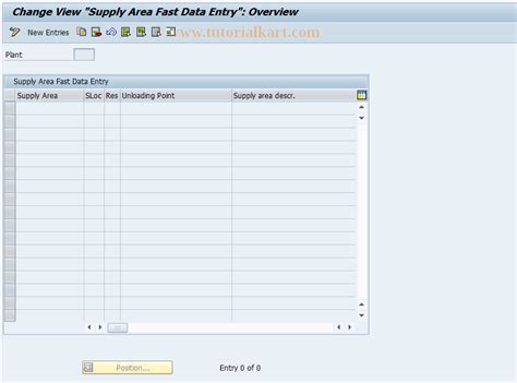 PK S SAP Tcode Fast Entry Supply Area