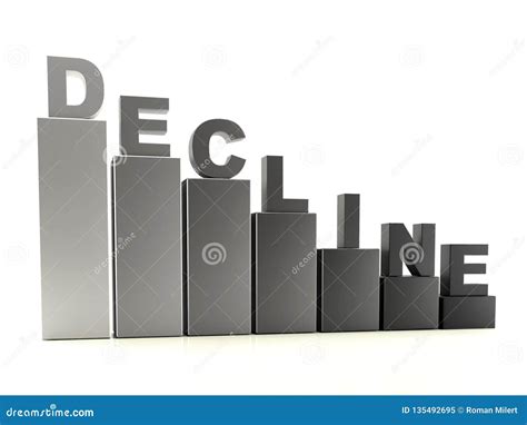 Gray Decline Bar Graph Stock Illustration Illustration Of Concept 135492695