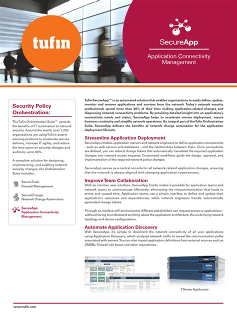 Tufin Secureapp Datasheet Pdf Computer Network Load Balancing Computing
