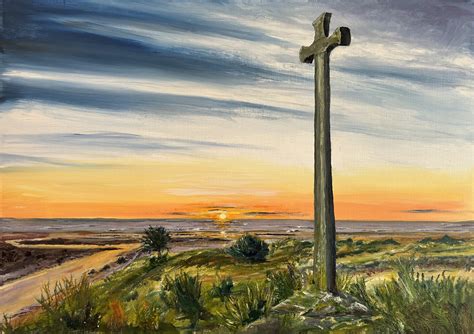 St Cuthberts Cross Sunrise Cjm Artbycolin