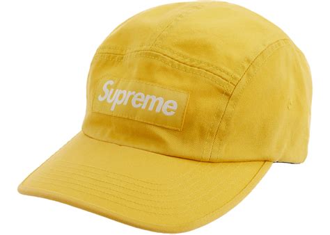 Supreme Washed Chino Twill Camp Cap Ss23 Yellow Ss23 Us