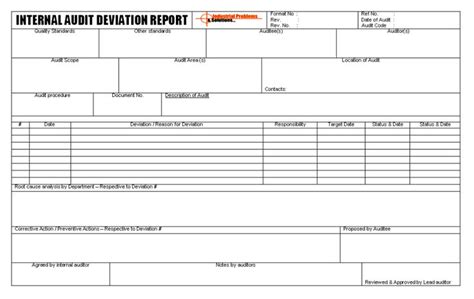 Deviation Report Template 3 Professional Templates