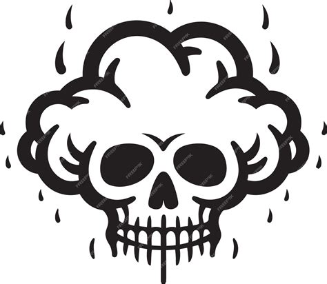 Premium Vector Phantom Plume Cloud Shaped Skull Insignia Shadow Nimbus Black Logo With Cloudy