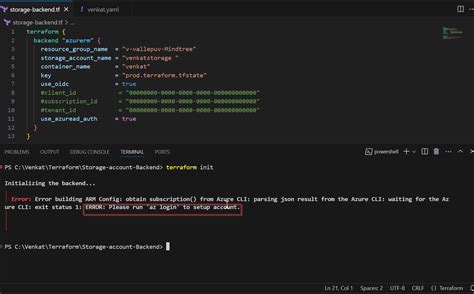 Azure Terraform Unable To Run After Converting Service Connection To