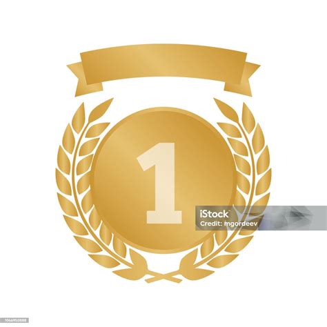 황금 방패 로렐 배지 컬렉션 골드 메달 벡터 일러스트입니다 1위에 대한 스톡 벡터 아트 및 기타 이미지 1위 갈색 고딕 양식 Istock