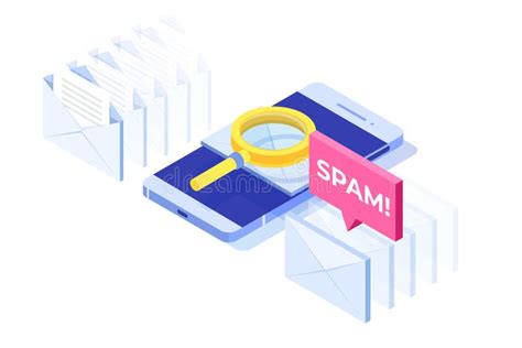 E Mail Protection Anti Malware Anti Spam Isometric Concept Stock