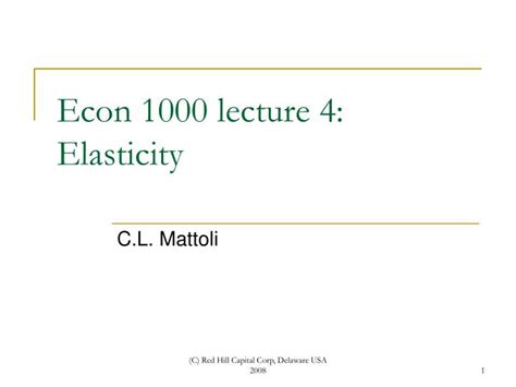 Ppt Econ 1000 Lecture 4 Elasticity Powerpoint Presentation Free Download Id1302533
