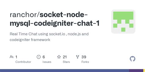 Github Ranchorsocket Node Mysql Codeigniter Chat 1 Real Time Chat Using Nodejs