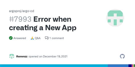 Error When Creating A New App · Argoproj Argo Cd · Discussion 7993