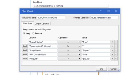 FilterData Table Conditions Studio UiPath Community Forum
