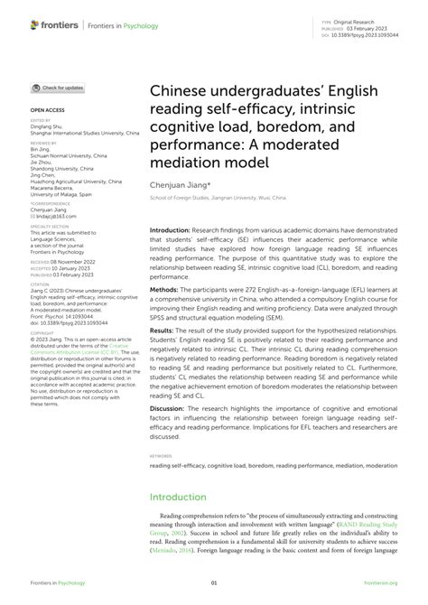 pdf chinese undergraduates english reading self efficacy intrinsic