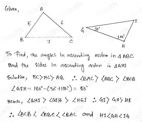 solved ii name the angles in ascending order iii name the sides in