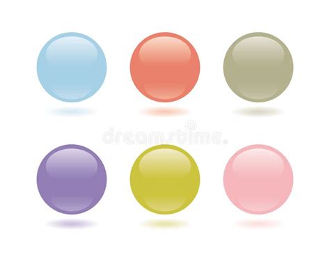 Glassy Shining 3d Sphere Icon Set Stock Vector Illustration Of
