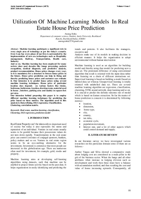 pdf real estate price prediction using machine learning msc research