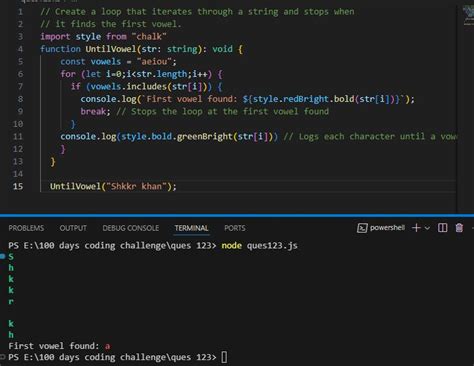 Typescript Function With Chalk Library Sualeha Khan Posted On The