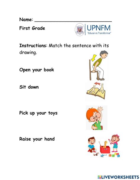 Imperative Sentences Interactive Activity For Pre K And First Grade